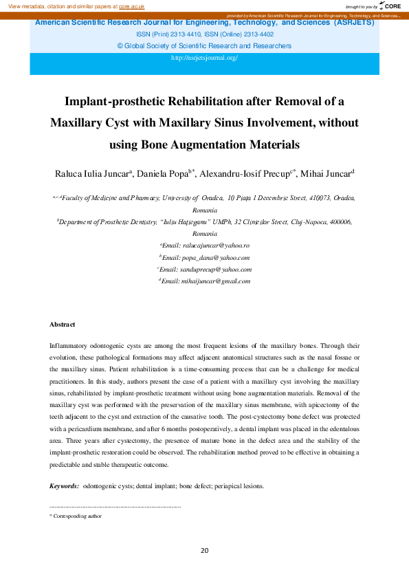 (PDF) Implant-prosthetic Rehabilitation after Removal of a Maxillary ...