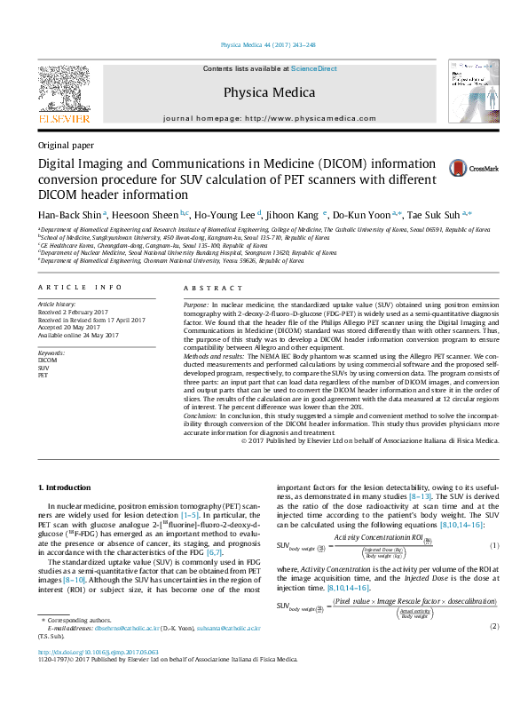 (PDF) Digital Imaging and Communications in Medicine (DICOM) information conversion procedure ...