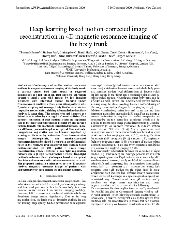 (PDF) Deep-learning based motion-corrected image reconstruction in 4D ...