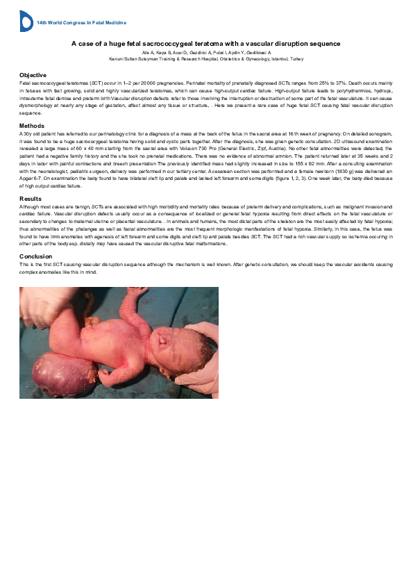 (PDF) A Huge Fetal Sacrococcygeal Teratoma with a Vascular Disruption ...
