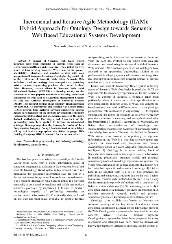 Pdf Incremental And Iterative Agile Methodology Iiam Hybrid