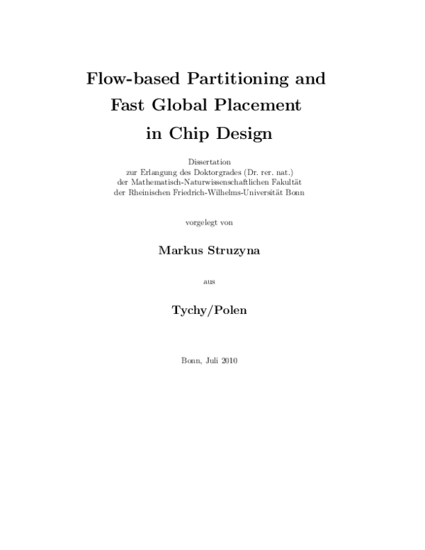 (PDF) Flow-based Partitioning and Fast Global Placement in Chip Design | Markus Struzyna ...