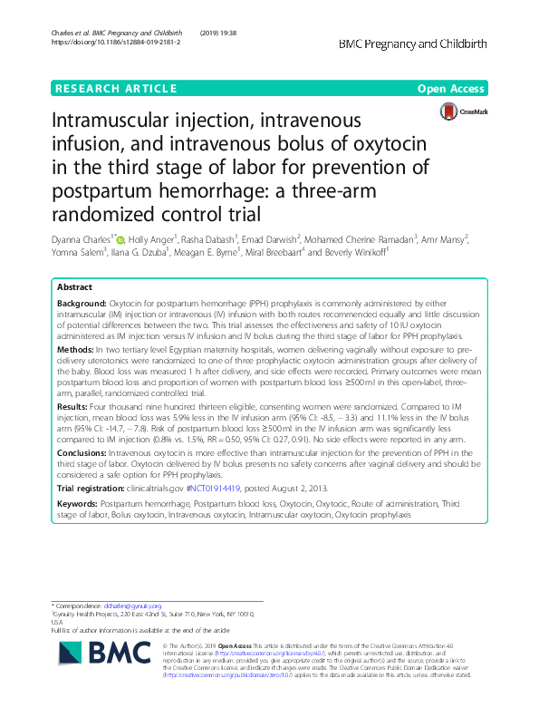 (PDF) Intramuscular injection, intravenous infusion, and intravenous ...