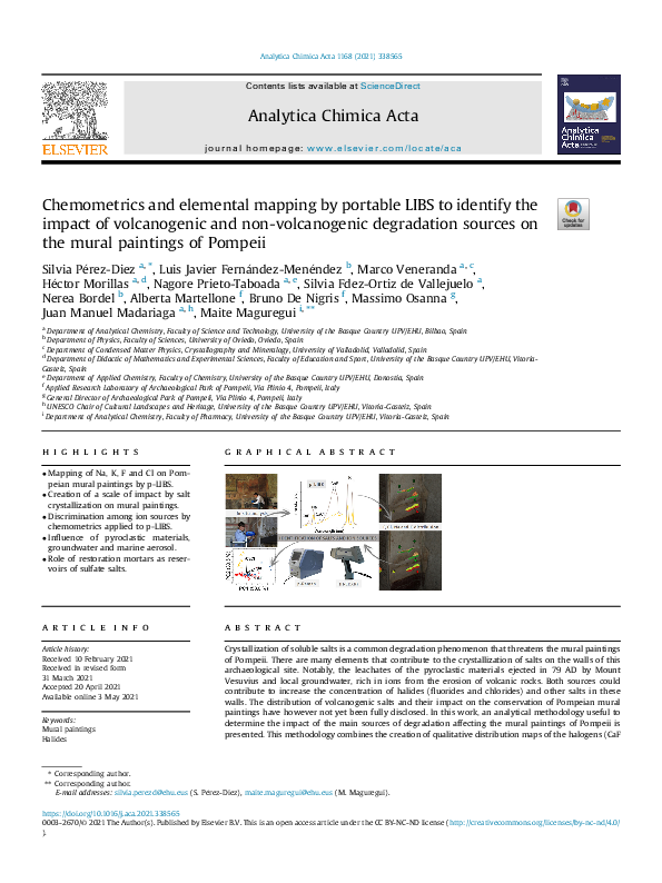(PDF) Chemometrics and elemental mapping by portable LIBS to identify ...