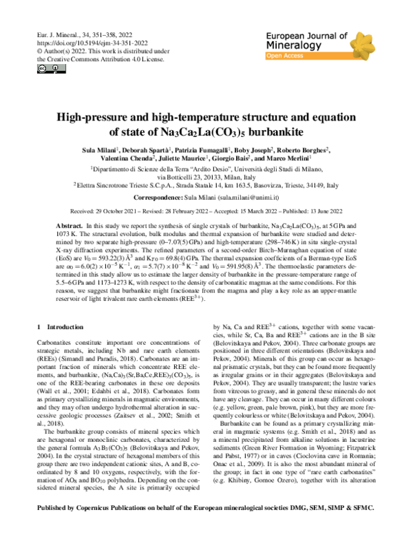 (PDF) High-pressure and high-temperature structure and equation of ...