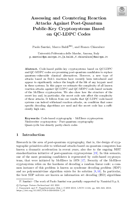 (PDF) Assessing and Countering Reaction Attacks Against Post-Quantum Public-Key Cryptosystems ...