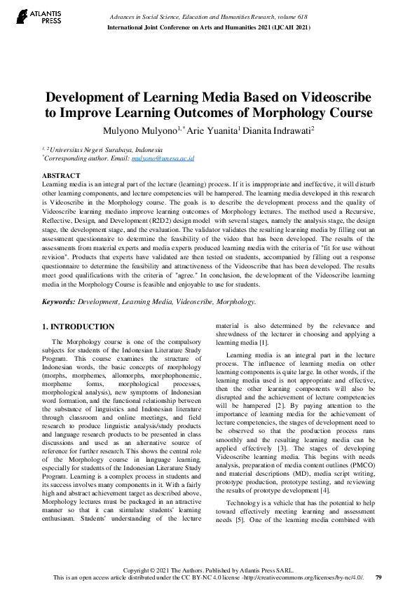(PDF) Development of Learning Media Based on Videoscribe to Improve Learning Outcomes of ...