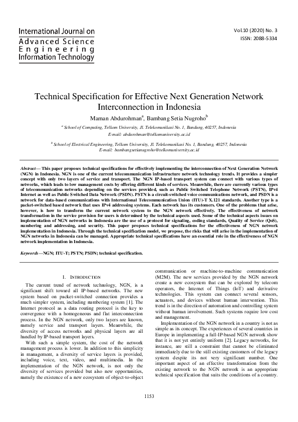(PDF) Technical Specification for Effective Next Generation Network Interconnection in Indonesia ...