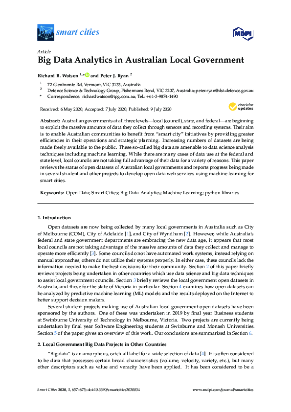 (PDF) Big Data Analytics in Australian Local Government