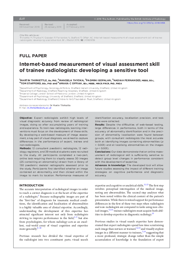 (PDF) Internet-based measurement of visual assessment skill of trainee ...