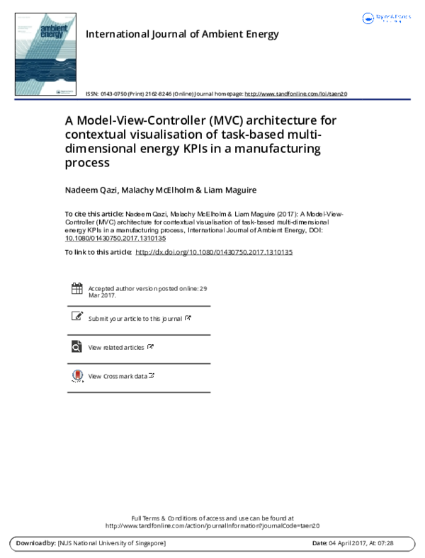(PDF) A Model-View-Controller (MVC) architecture for contextual visualisation of task-based ...