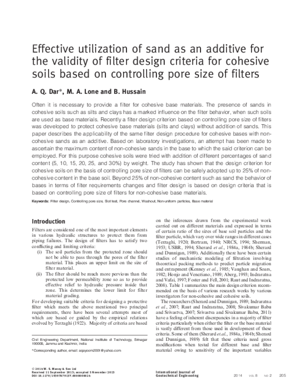 (PDF) Effective utilization of sand as an additive for the validity of ...