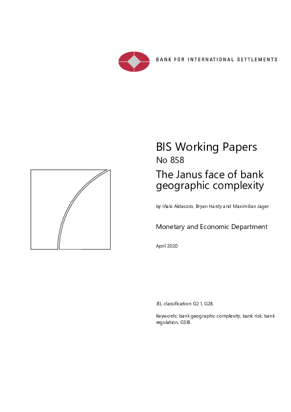 (PDF) The Janus face of bank geographic complexity | Iñaki Aldasoro ...
