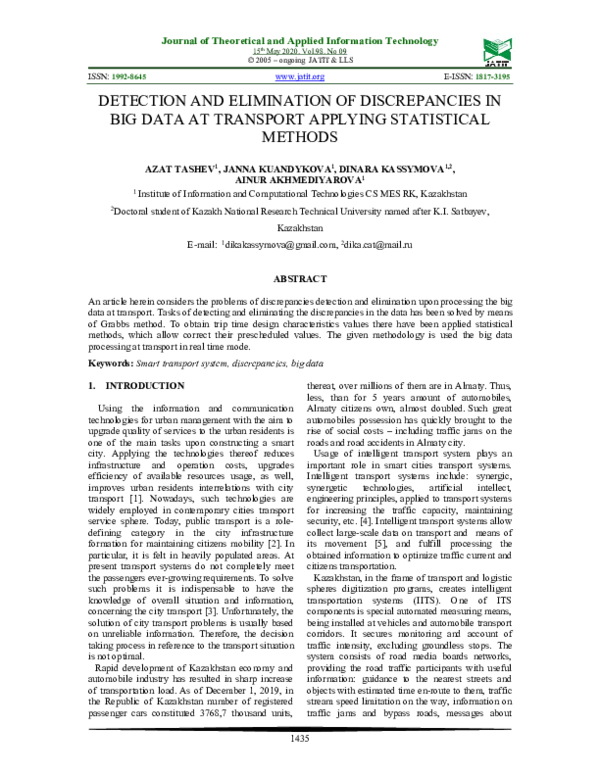 (PDF) Eliminating Data Discrepancies in Transport