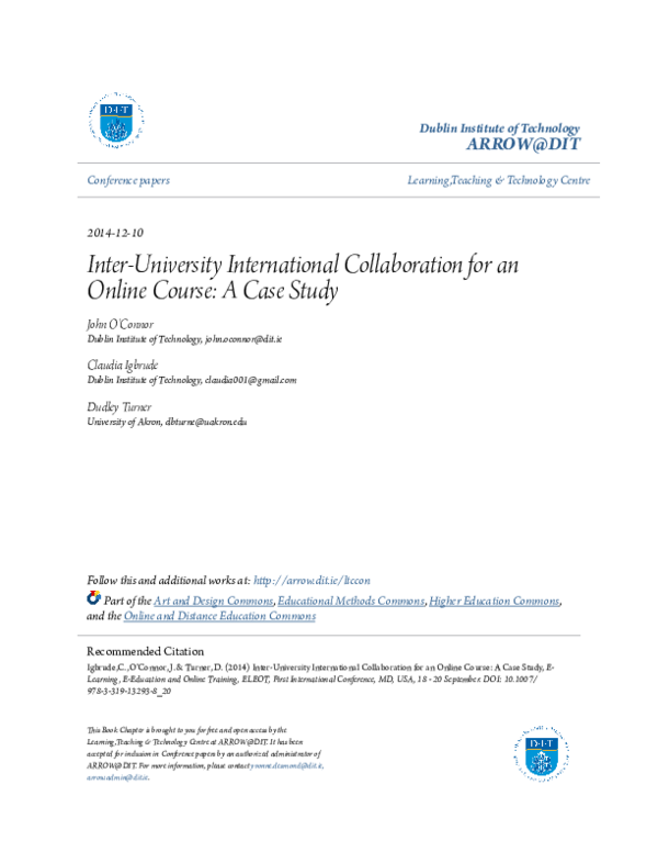 (PDF) Inter-University International Collaboration for an Online Course