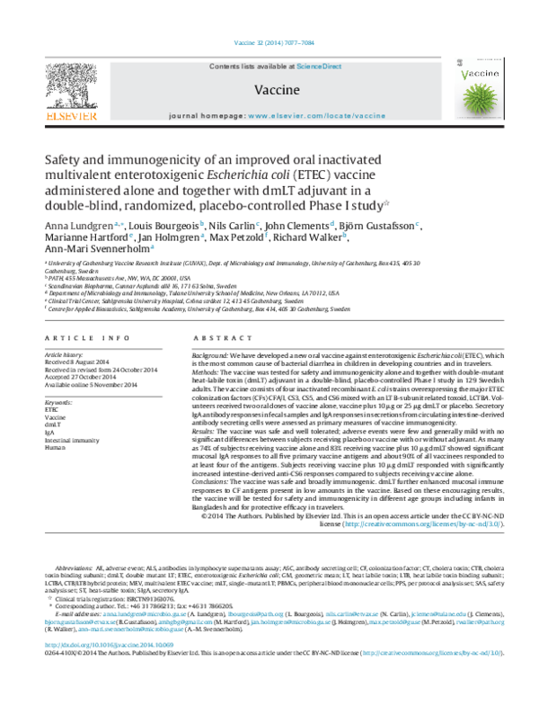(PDF) Safety and immunogenicity of an improved oral inactivated ...