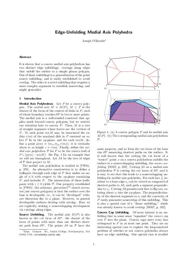(PDF) Edge-Unfolding Medial Axis Polyhedra