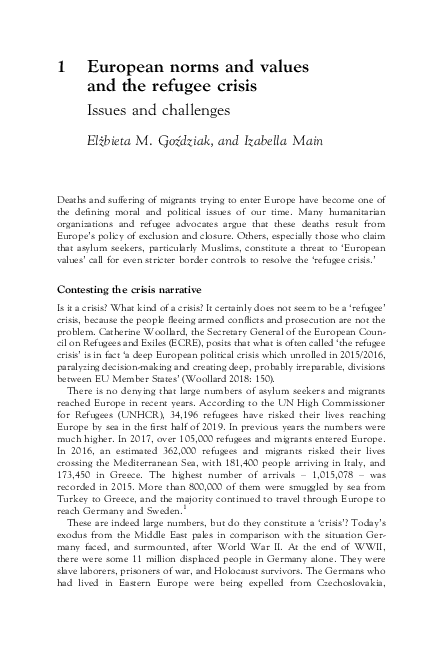 (PDF) European norms and values and the refugee crisis