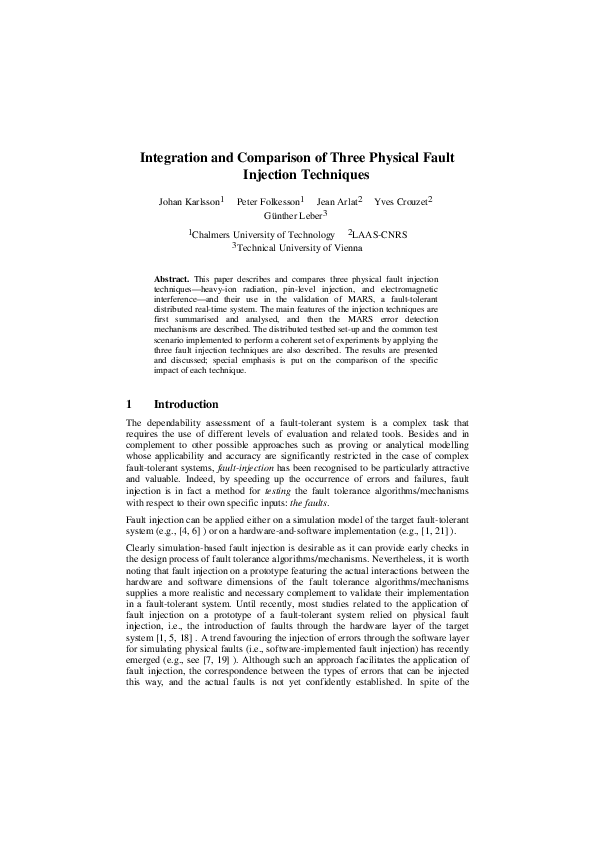 (PDF) Integration and Comparison of Three Physical Fault Injection ...