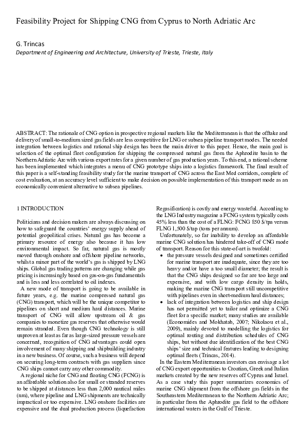 (PDF) Feasibility project for shipping CNG from Cyprus to North ...