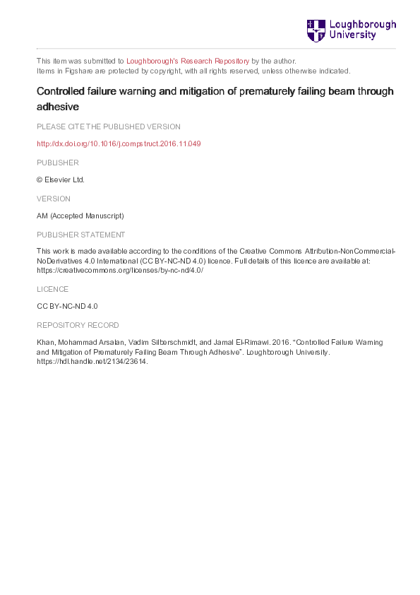 (PDF) Controlled failure warning and mitigation of prematurely failing ...