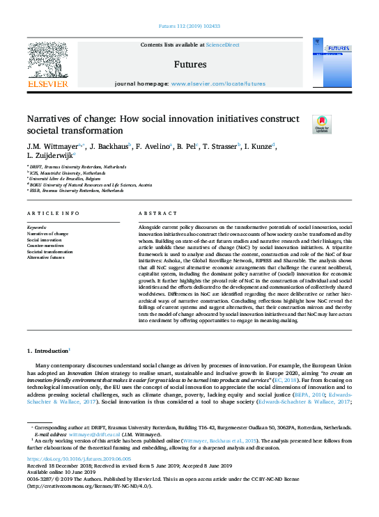(PDF) Narratives of change: How social innovation initiatives construct ...