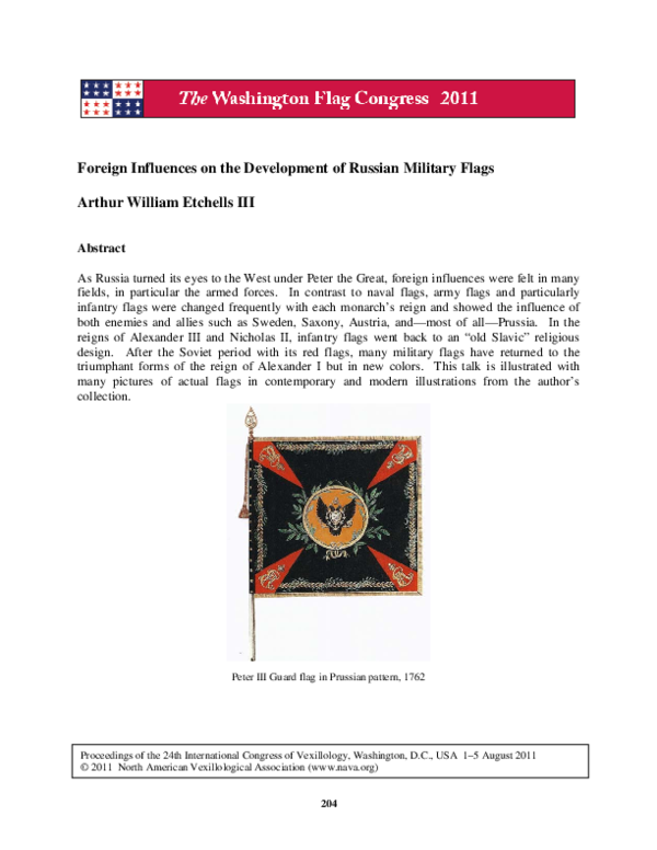 (PDF) Foreign Influences on the Development of Russian Military Flags