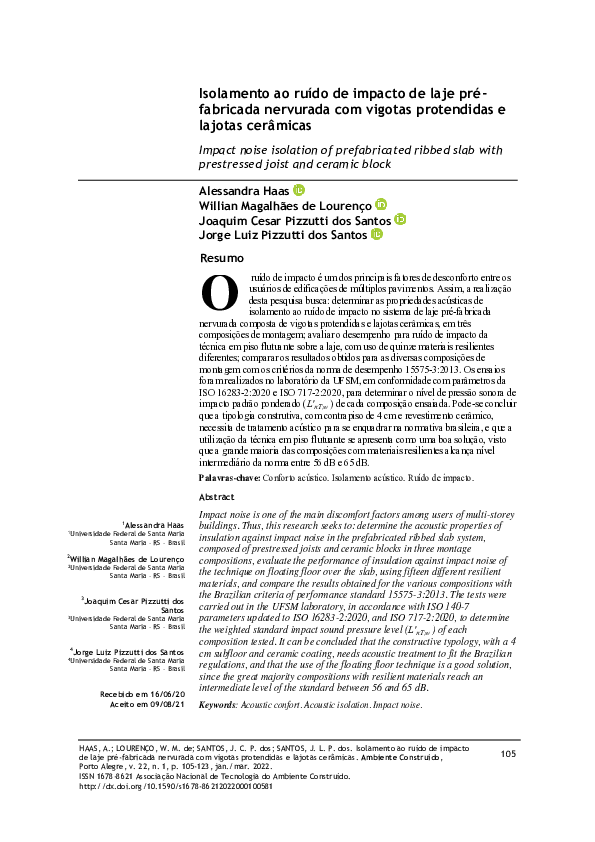 (PDF) Isolamento ao ruído de impacto de laje pré-fabricada nervurada ...