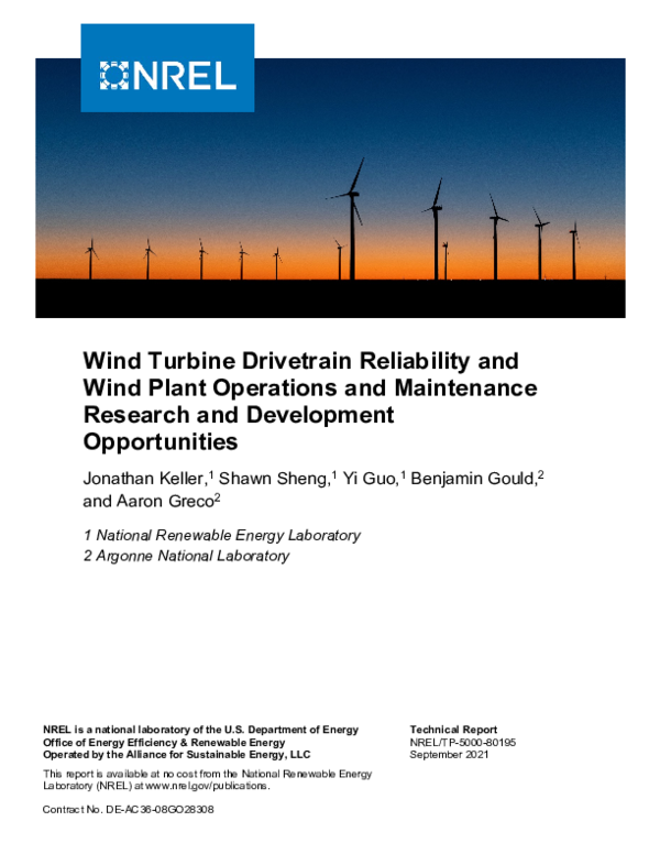 Pdf Wind Turbine Drivetrain Reliability And Wind Plant Operations And Maintenance Research And