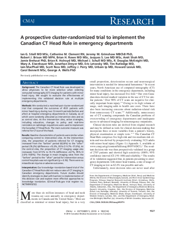 (PDF) A prospective cluster-randomized trial to implement the Canadian ...