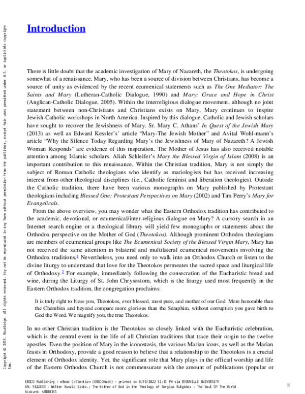 (PDF) The Mother of God in the Theology of Sergius Bulgakov : The Soul ...