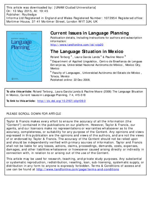 (PDF) Current Issues in Language Planning | Pauline Bryant - Academia.edu