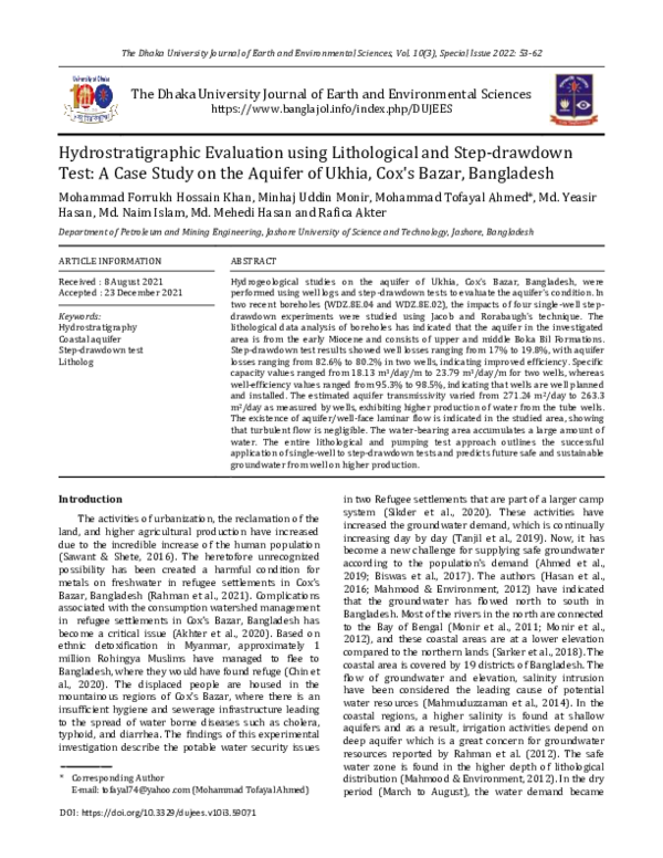 (PDF) Hydrostratigraphic Evaluation using Lithological and Step ...