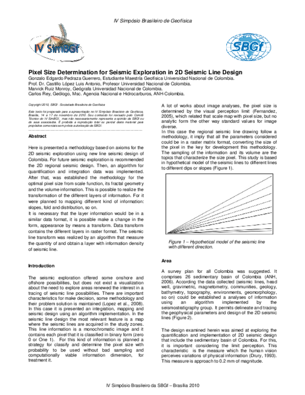 (PDF) Pixel Size Determination for Seismic Exploration in 2D Seismic ...