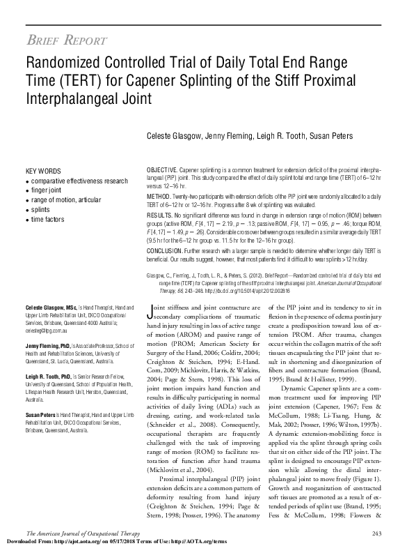 (PDF) Randomized Controlled Trial of Daily Total End Range Time (TERT ...