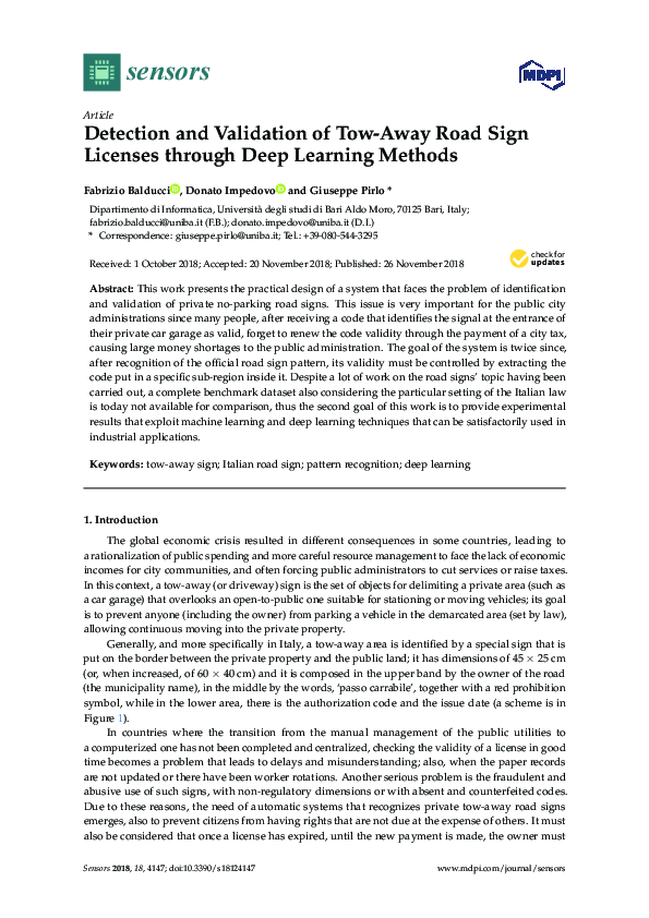 (PDF) Detection and Validation of Tow-Away Road Sign Licenses through ...