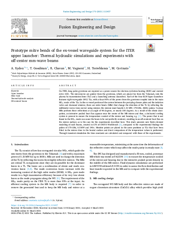 (PDF) Prototype mitre bends of the ex-vessel waveguide system for the ...
