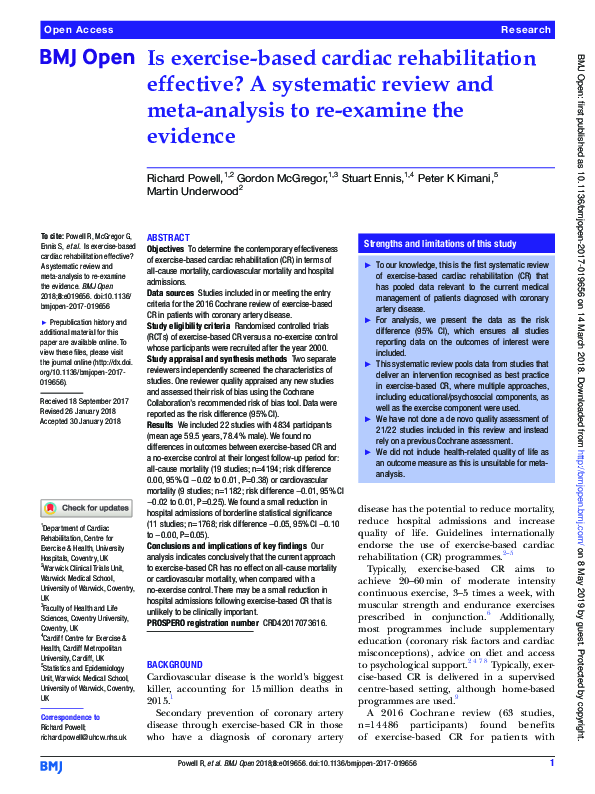 (PDF) Is exercise-based cardiac rehabilitation effective? A systematic review and meta-analysis ...
