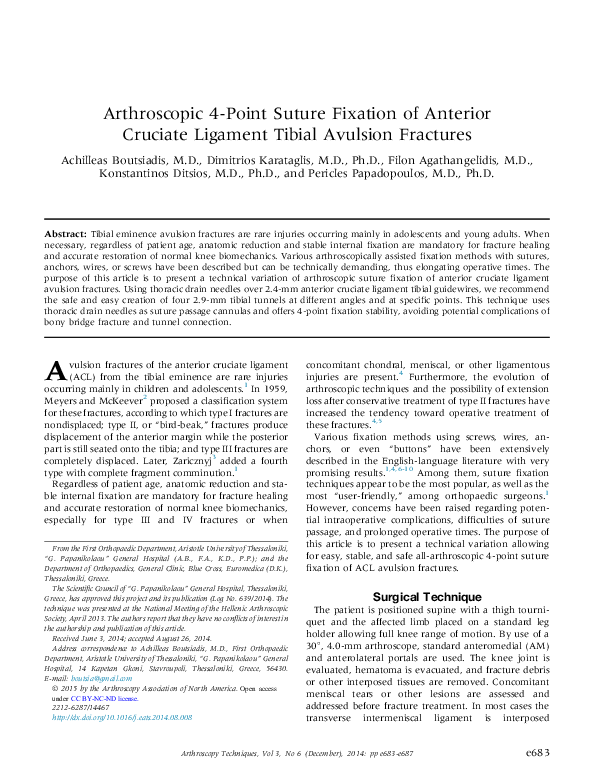 (PDF) Arthroscopic 4-Point Suture Fixation of Anterior Cruciate ...