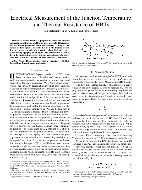 (PDF) Electrical measurement of the junction temperature and thermal ...