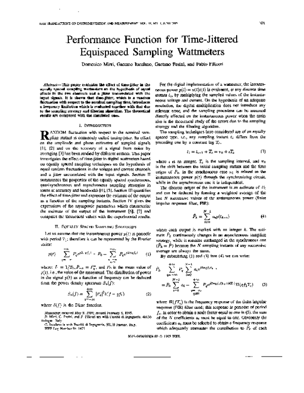 (PDF) Performance function for time-jittered equispaced sampling ...