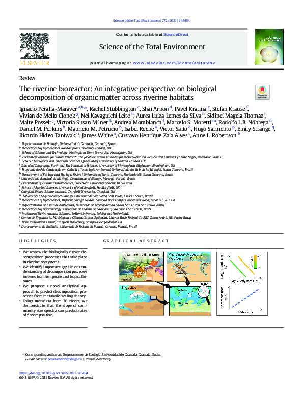 (PDF) The riverine bioreactor: An integrative perspective on biological decomposition of organic ...
