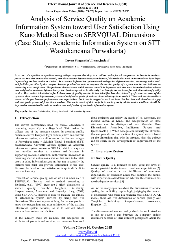(PDF) Analysis of Service Quality on Academic Information System toward ...