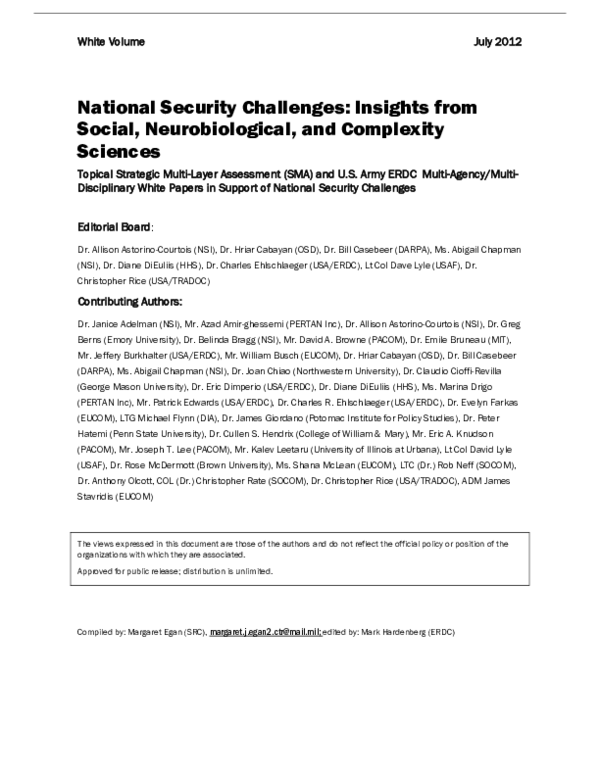 (PDF) National Security Challenges: Insights from Social ...