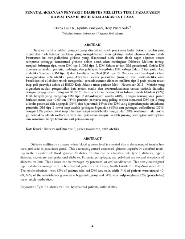 (PDF) Penatalaksanaan Penyakit Diabetes Mellitus Tipe 2 Pada Pasien ...