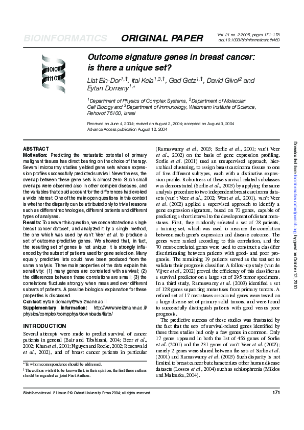 (PDF) Bioinformatics Original Paper