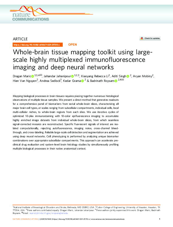 Pdf Whole Brain Tissue Mapping Toolkit Using Large Scale Highly