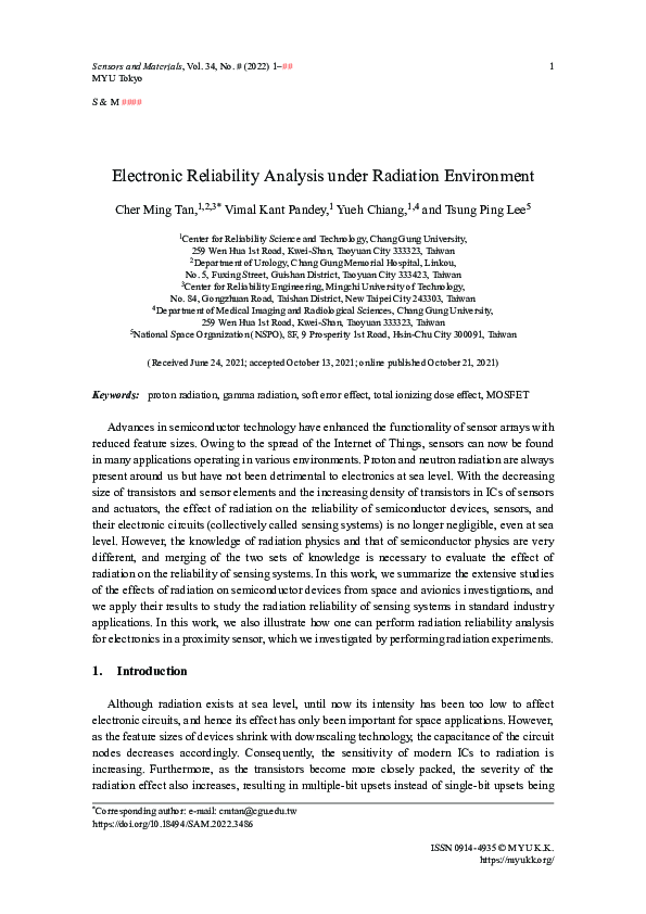 (PDF) Electronic Reliability Analysis Under Radiation Environment