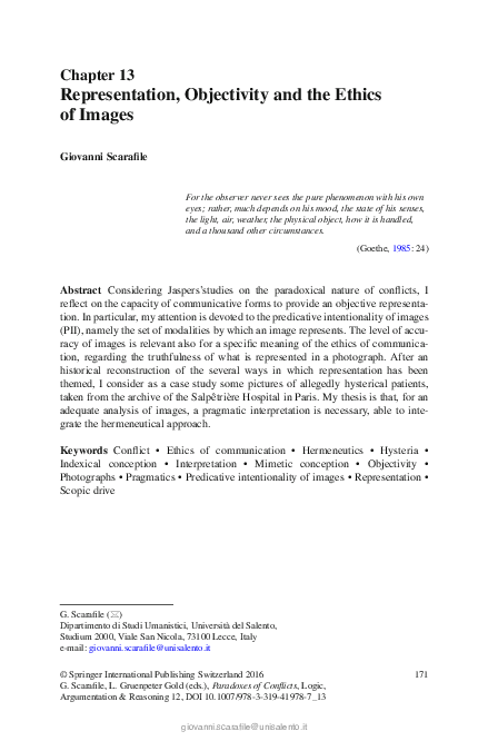 (PDF) Representation, Objectivity and the Ethics of Images