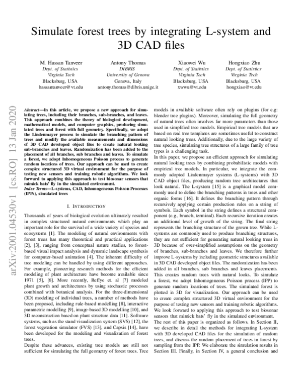 Pdf Simulate Forest Trees By Integrating L System And 3d Cad Files